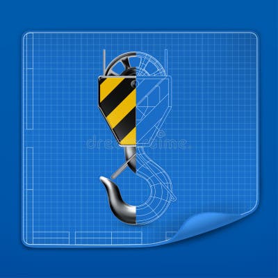 Lifting Hook Drawing Blueprint Stock Illustrations – 68 Lifting Hook ...