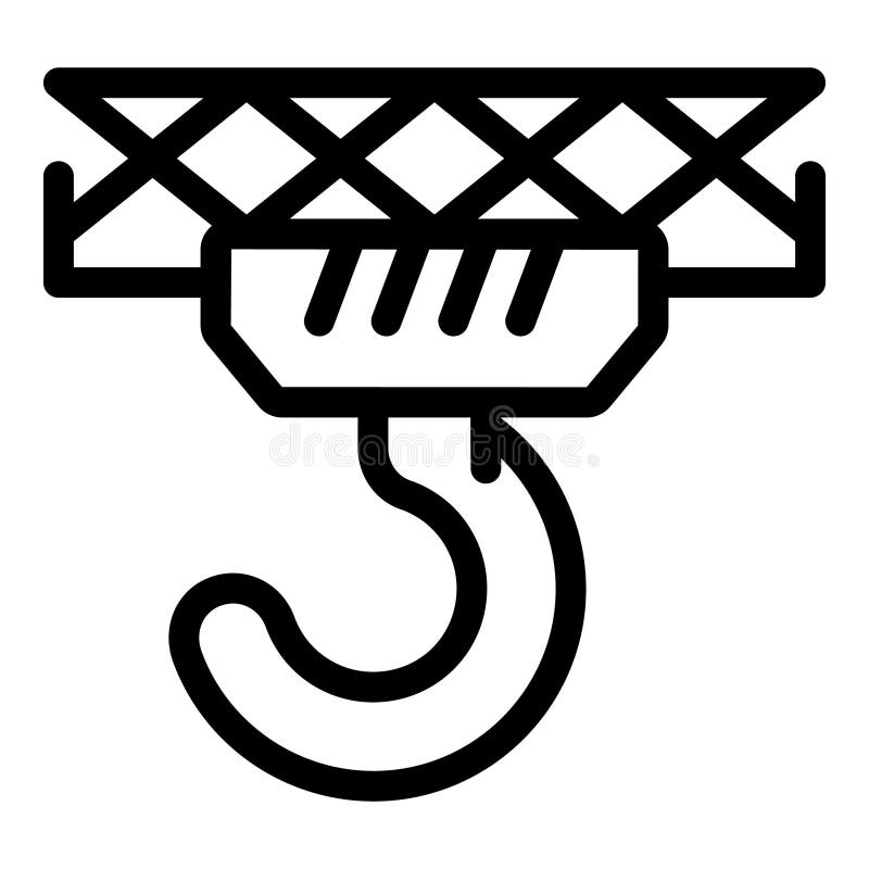 Lifting Hook Hanging from Crane on Construction Site Icon Stock Vector ...
