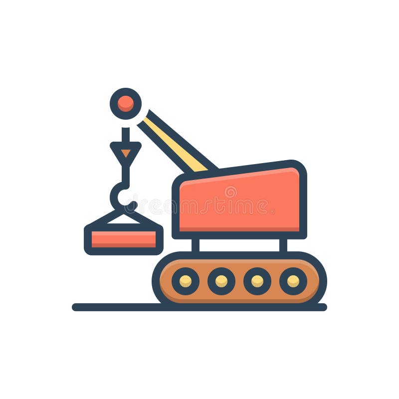 Color Illustration Icon for Lifting, Crane and Vehicle Stock ...