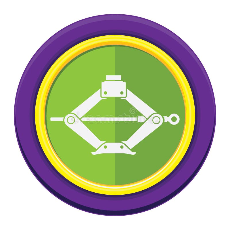 Lifting Jack Hydraulic Car on Wheels Auto Repair Service Icon in Circle ...