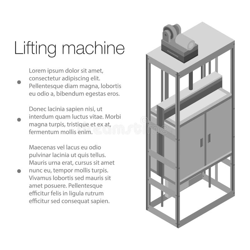 Lifting Machine Concept Background, Isometric Style Stock Vector ...