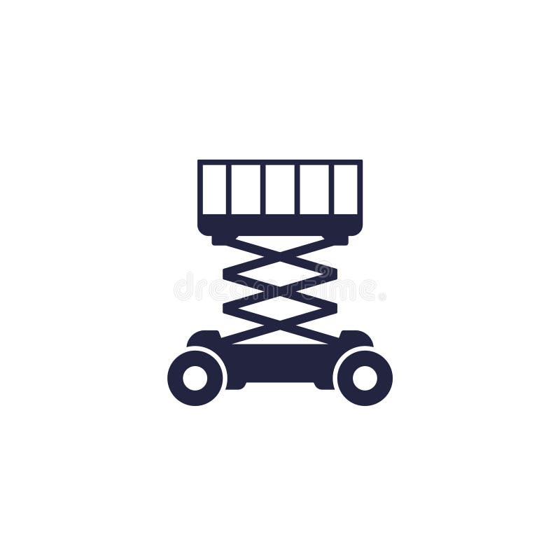 Lifting Platform Icon on White Stock Vector - Illustration of height ...
