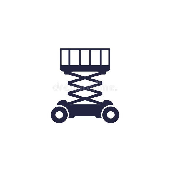 Lifting Platform Icon on White Stock Vector - Illustration of height ...