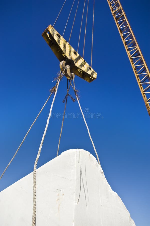 Lifting Pulley in a Marble Quarry Stock Photo - Image of outside ...