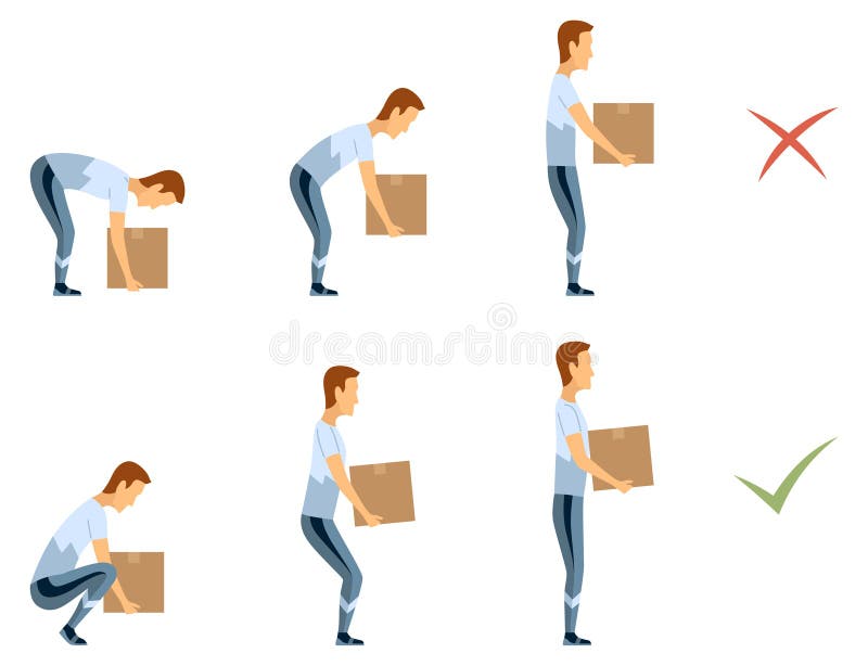 Lifting Correctly Stock Illustrations – 214 Lifting Correctly Stock ...