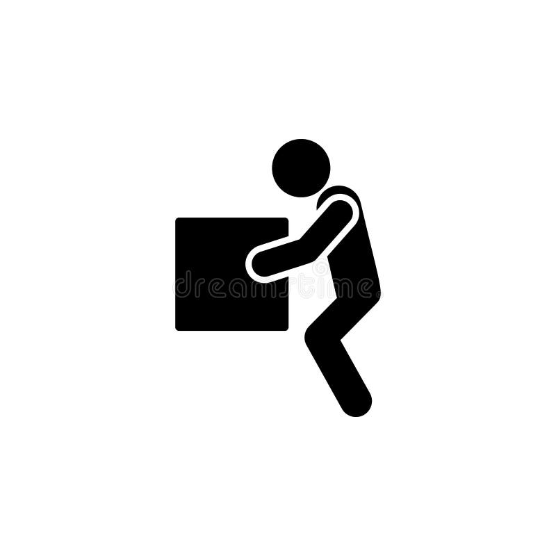 Man lifting a heavy box stock vector. Illustration of lift - 13781205
