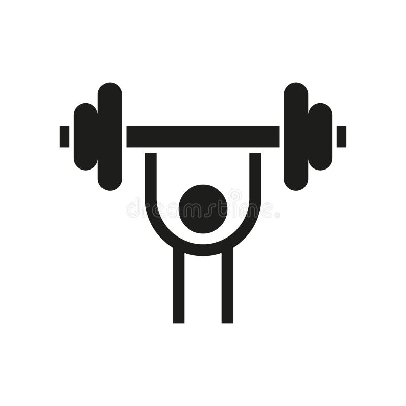 Lifting Weights Icon. Dumbbell on White Background Vector Stock Vector ...