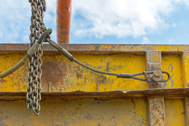 Lifting Wire Chains stock photo. Image of dumpster, equipment - 200400534