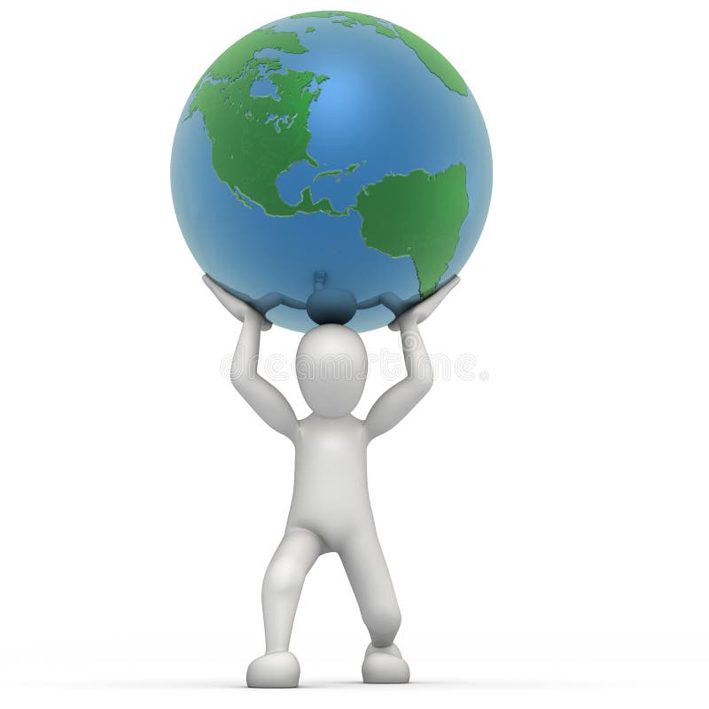Carrying the Weight of the World Stock Illustration - Illustration of ...