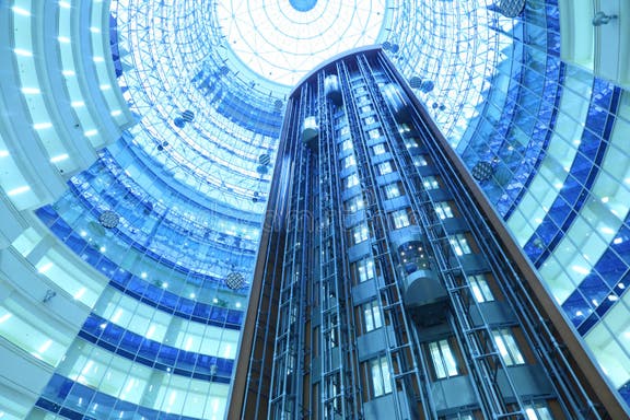 Lifts Move in Skyscraper North Tower Editorial Stock Photo - Image of ...