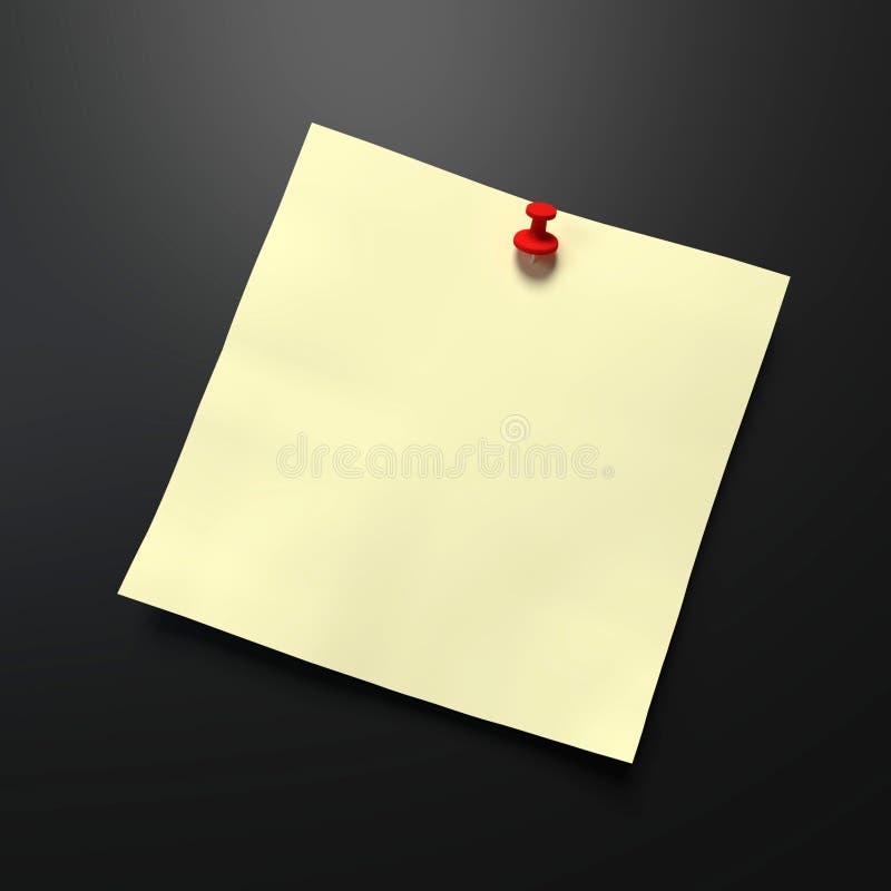 Ligh Yellow Notes Paper Pin on the Desk Stock Illustration ...