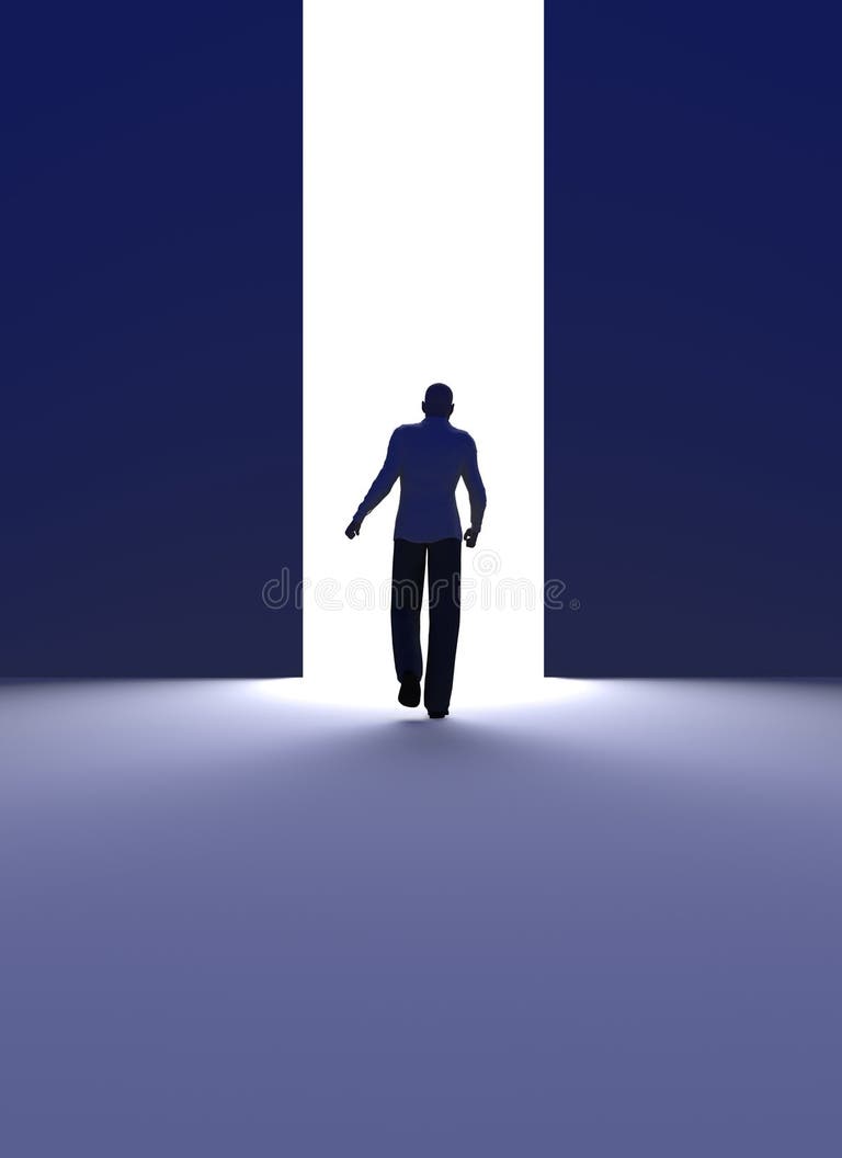 Man Walking Towards Light Stock Illustrations – 311 Man Walking Towards ...