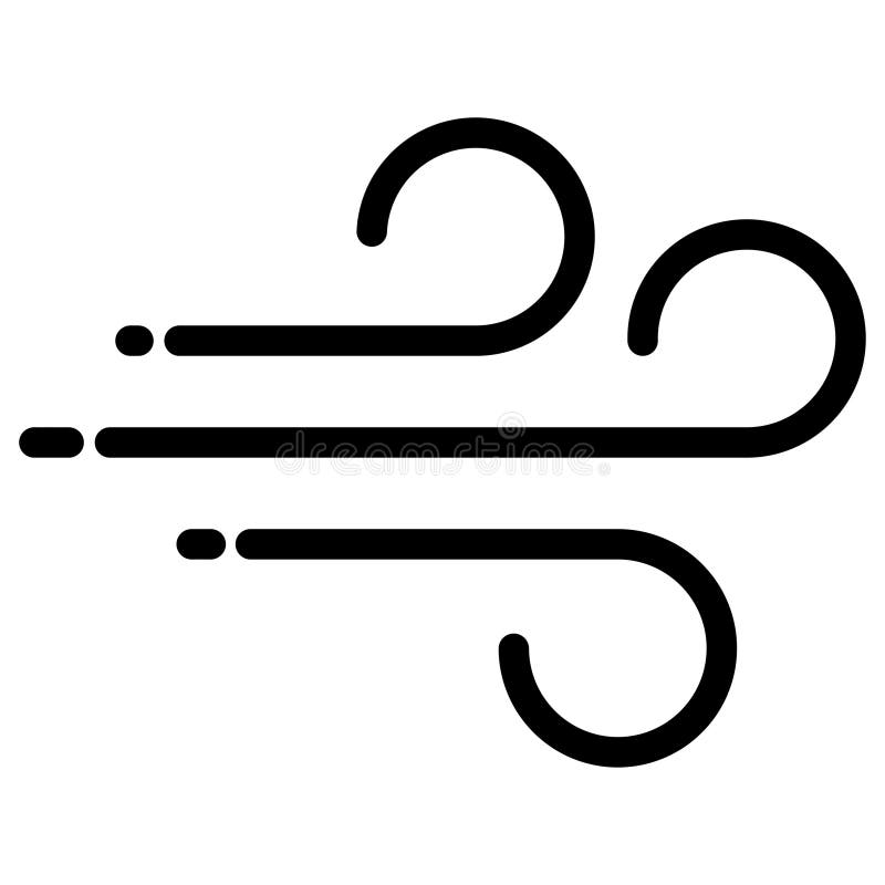 Wind Sign, Windy Season, the Symbol of Fresh Air Stock Vector ...