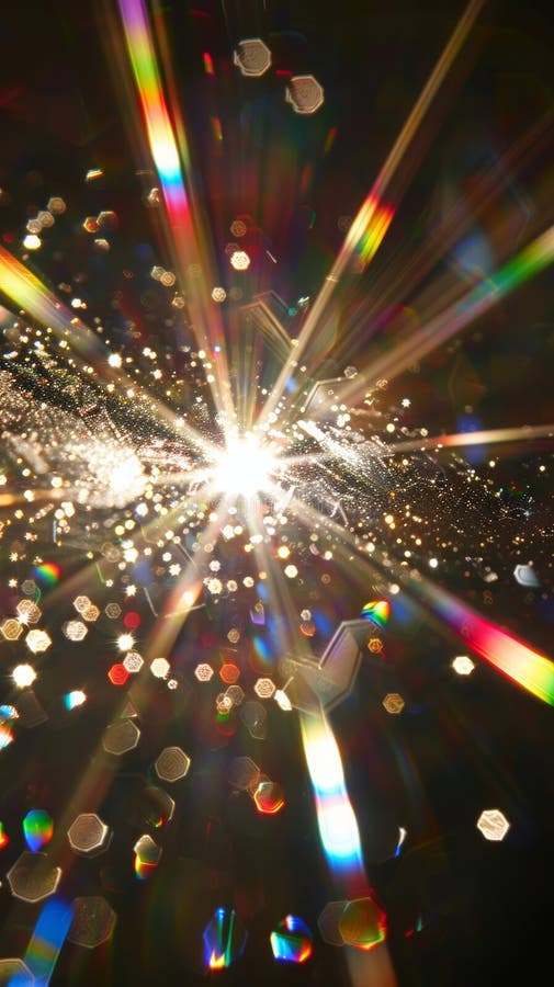 Light Aberration, Abstract Image, Bright Light Source with Rainbow ...