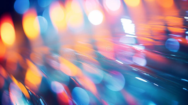 Light Abstract Blurred Bokeh Night Background Blue City Bright