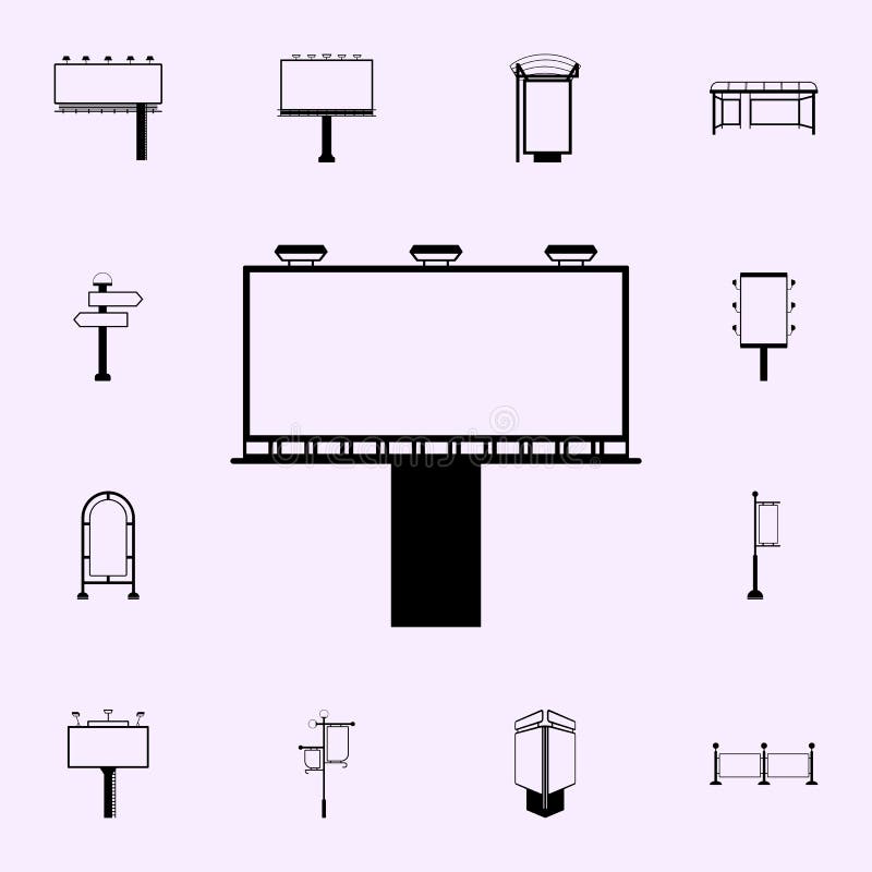 Light Advertising Billboard Icon. Billboards Icons Universal Set for ...