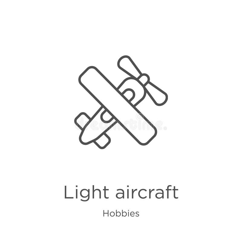 Light Aircraft Icon Vector from Aviation Collection. Thin Line Light ...
