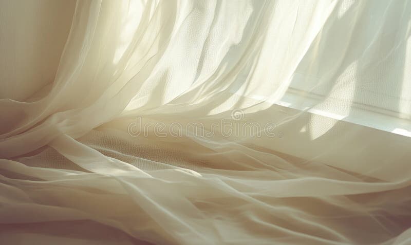 Light, Airy Curtains, Soft Sunlight Streaming through, Delicate Fabric ...