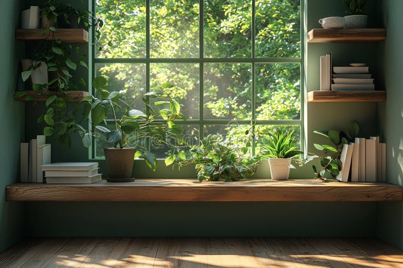 Light and Airy Home Office Background for Online Meetings. Stock Image ...