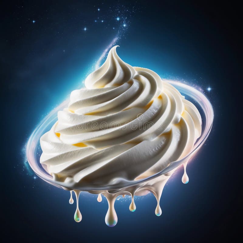 A Light, Airy Swirl of White Whipped Cream Floating, Capturing the ...