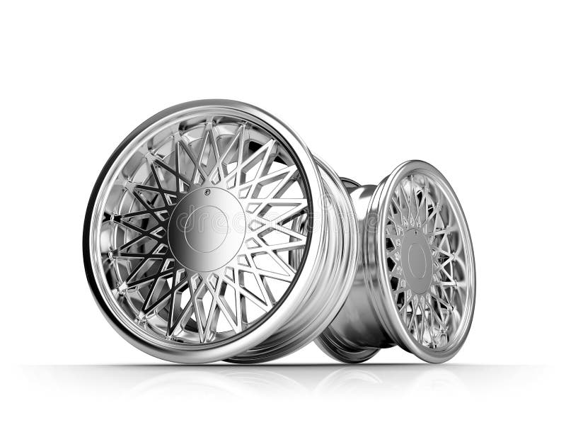 LIght Alloy Old School Car RIms Stock Illustration - Illustration of ...