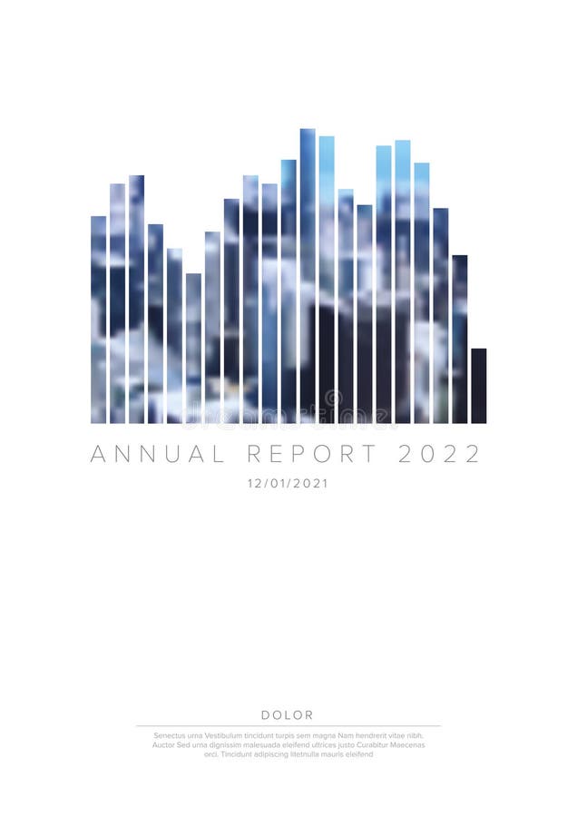 Light Annual Report Front Cover Page Template with Photo Graph Stock ...