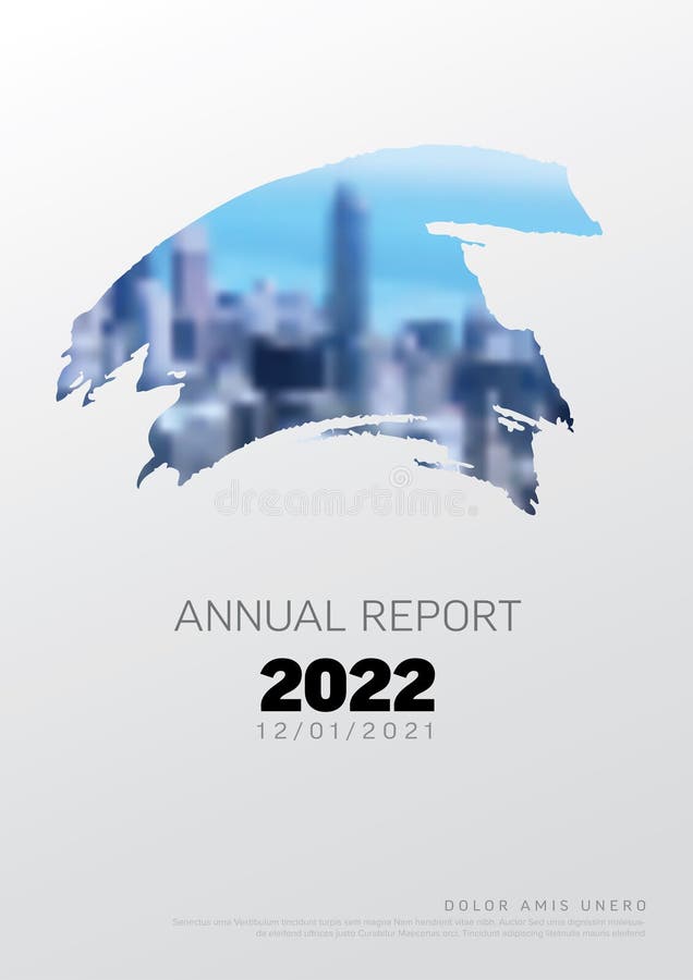 Light Annual Report Front Cover Page Template with Photo Stock Vector ...