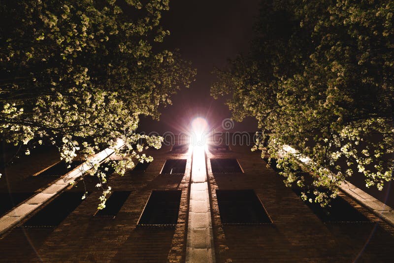 Building With Shining Light Stock Image - Image of tower, property ...