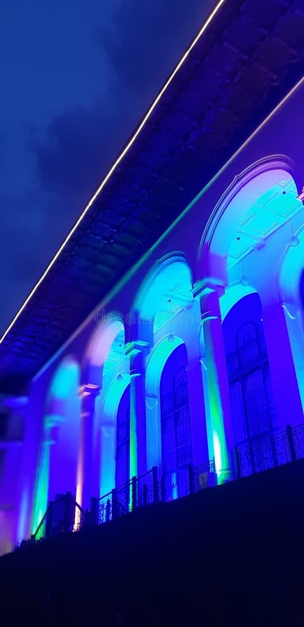 Light Architecture Night Building Stock Photo - Image of evening ...