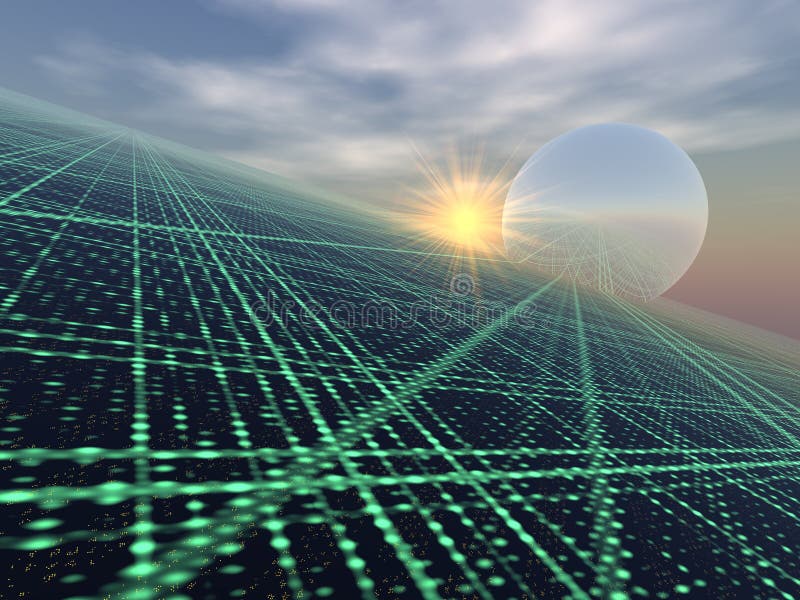 Light Array over Horizon stock illustration. Illustration of black ...