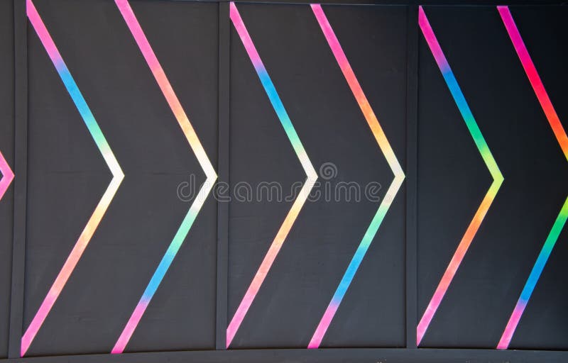 Light Arrow Indicating Direction in Multicolor Fluorescent Painting ...