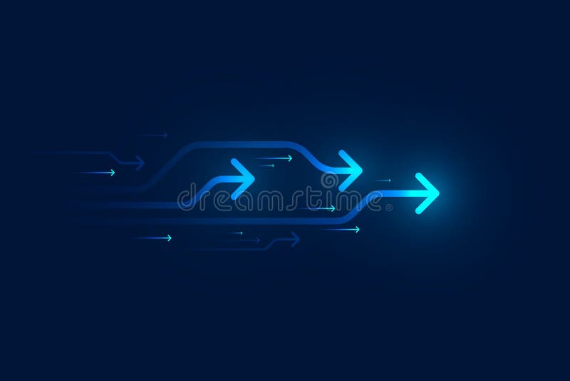 Arrow Speed Abstract Blue Background, Communication Data Transfer Technology Concept. Stock ...