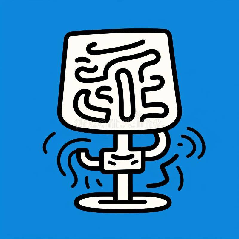 Keith Haring-inspired Lamp on Blue Background Stock Illustration ...