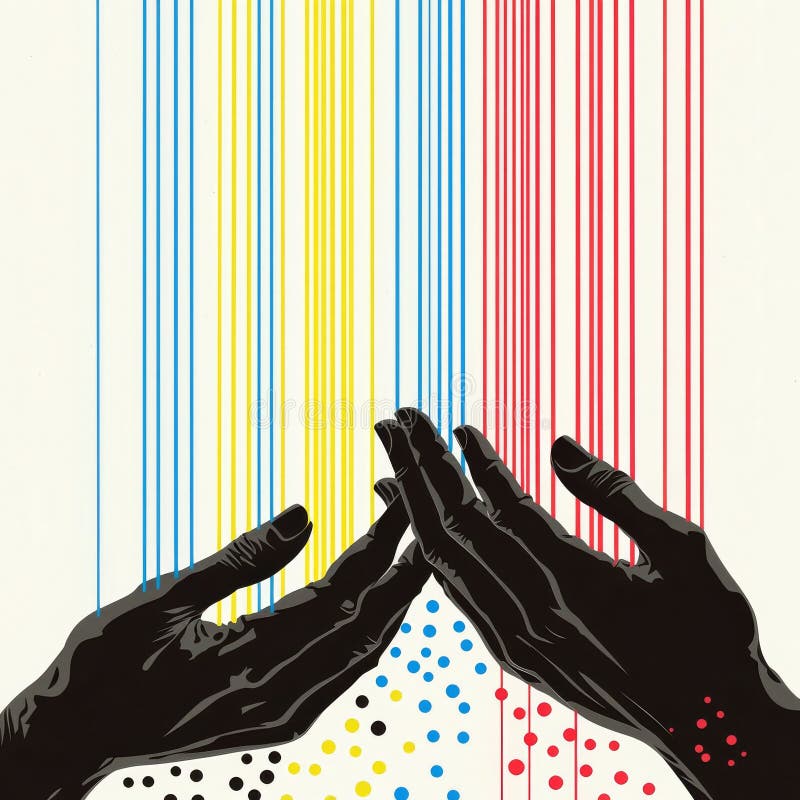 A Light Background Artwork Showcasing Human Hands, Representing the ...