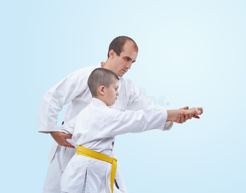 Master Teaches Karate Fighters the Correct Stand Stock Photo - Image of ...