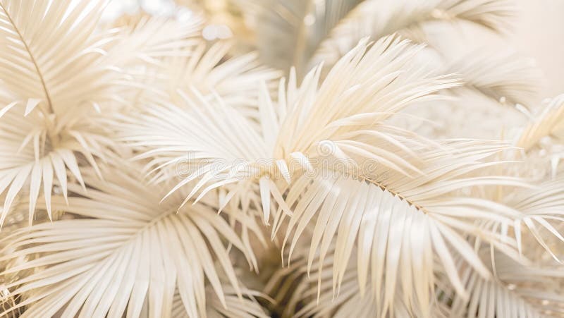 Light Background with Blurred Pink Foliage Palm Leaves. Color Palm Tree ...