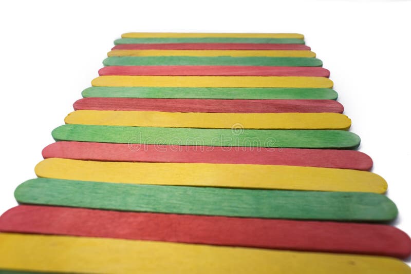 On a Light Background are Colored Ice Cream Sticks Laid Out in the Form ...
