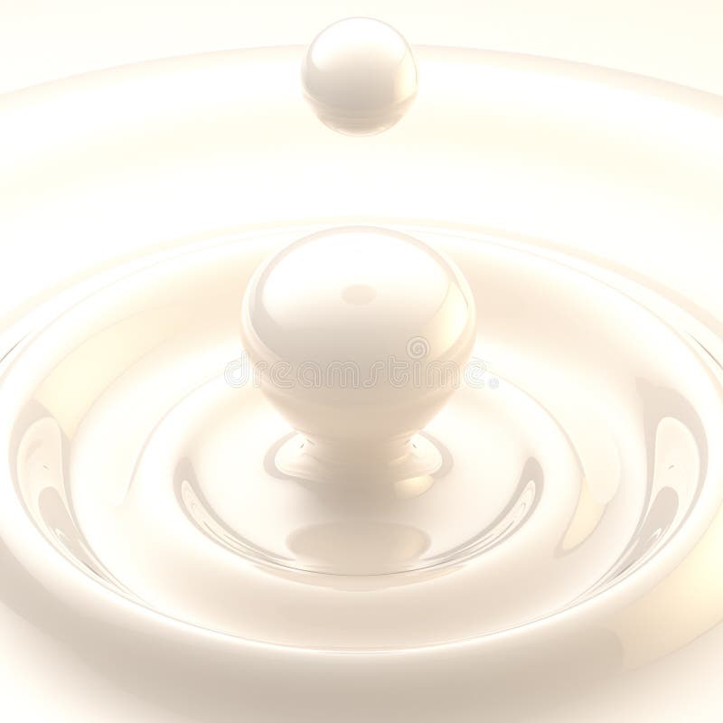 Light Background: Cream or Milk Liquid Drop Stock Illustration ...