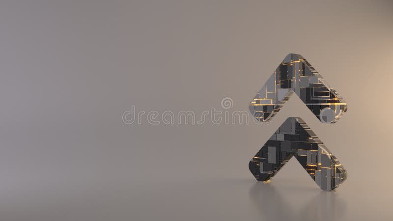 Light Background 3d Rendering Symbol of Angle Double Up Icon Stock ...