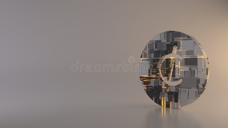Light Background 3d Rendering Symbol of Cent Icon Stock Illustration ...