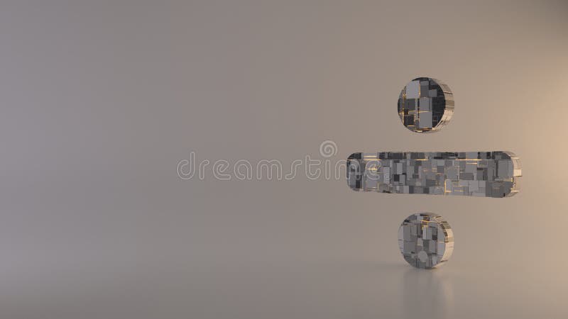 Light Background 3d Rendering Symbol of Divide Icon Stock Illustration ...