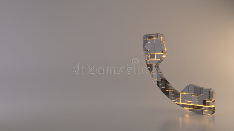 Light Background 3d Rendering Symbol of Phone Call Button Icon Stock ...