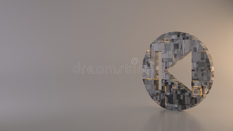 Light Background 3d Rendering Symbol of Previous Icon Stock ...