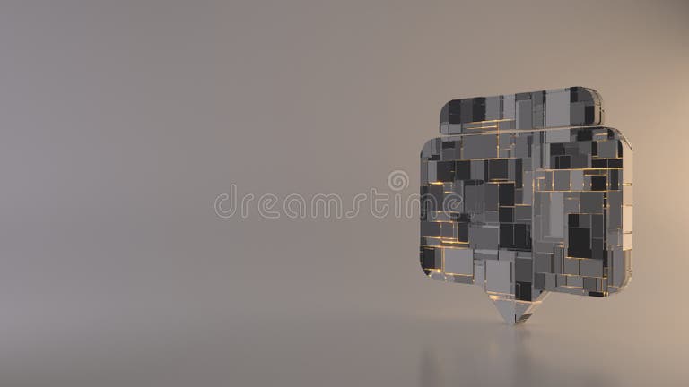 Light Background 3d Rendering Symbol of Rectangular Chat Bubbles Icon ...