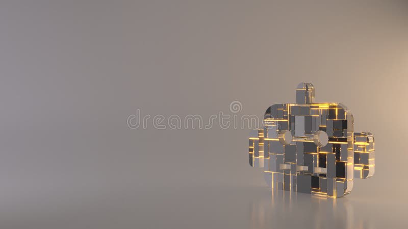 Light Background 3d Rendering Symbol of Robot Icon Stock Illustration ...