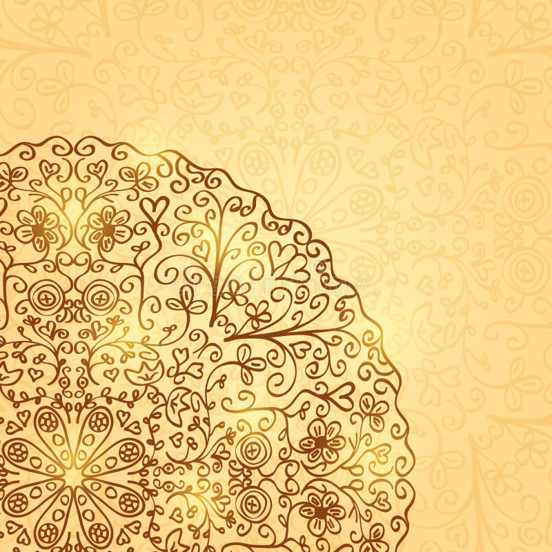 Light Background with Half Mandala Ornament Stock Illustration ...