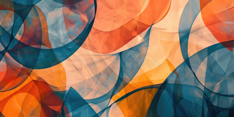 Abstract Art with Overlapping Red and Blue Circles, Forming a Dynamic ...