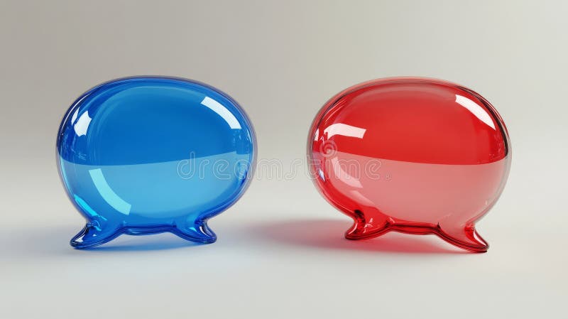 A Light Background Showcases Two Colorful Speech Bubbles, One Blue and ...