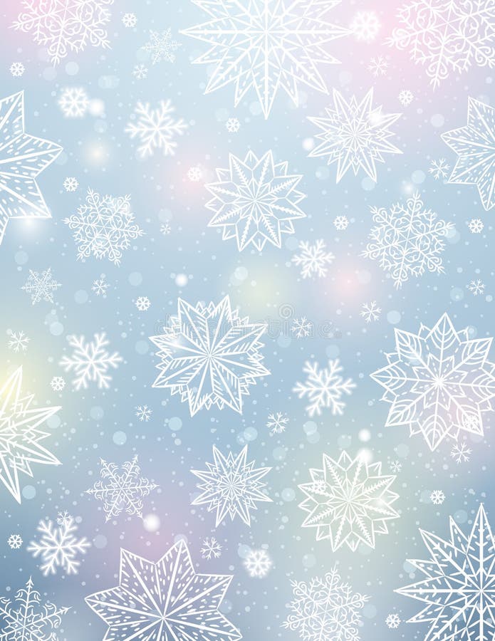 Light Color Background with Snowflakes and Stars, Vector Stock Vector ...