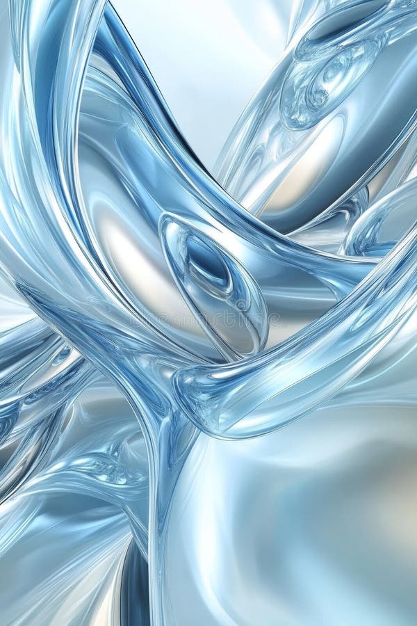 Light Background with Swirling Abstract Blue Forms Used As a Design ...